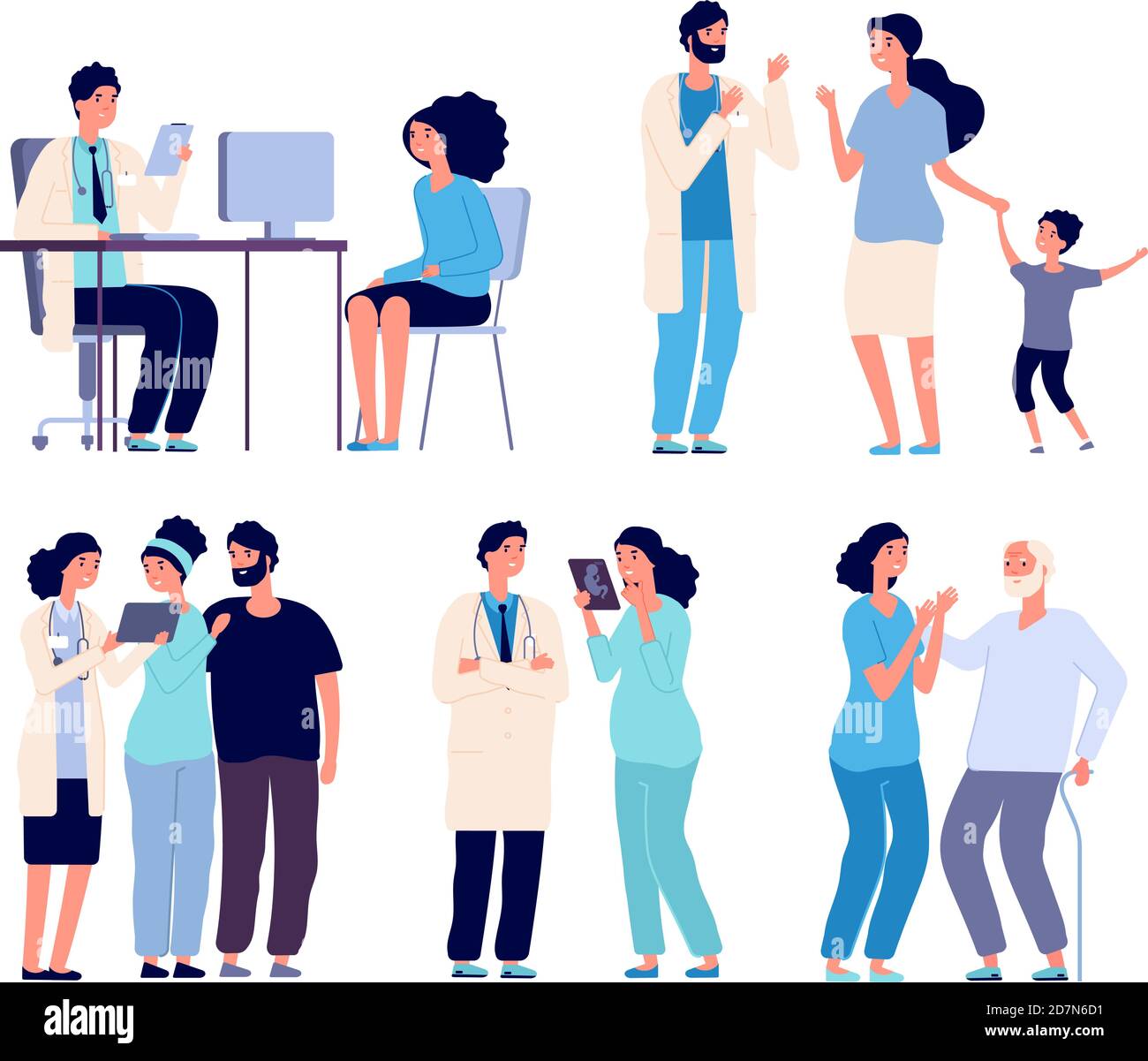 Vector illustration doctor talking Stock Vector Images - Alamy