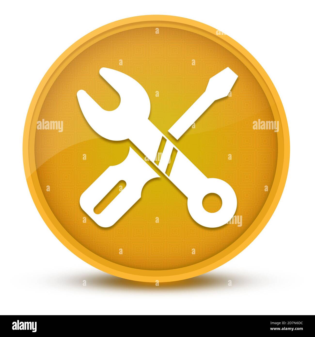 Repair luxurious glossy yellow round button abstract illustration Stock ...