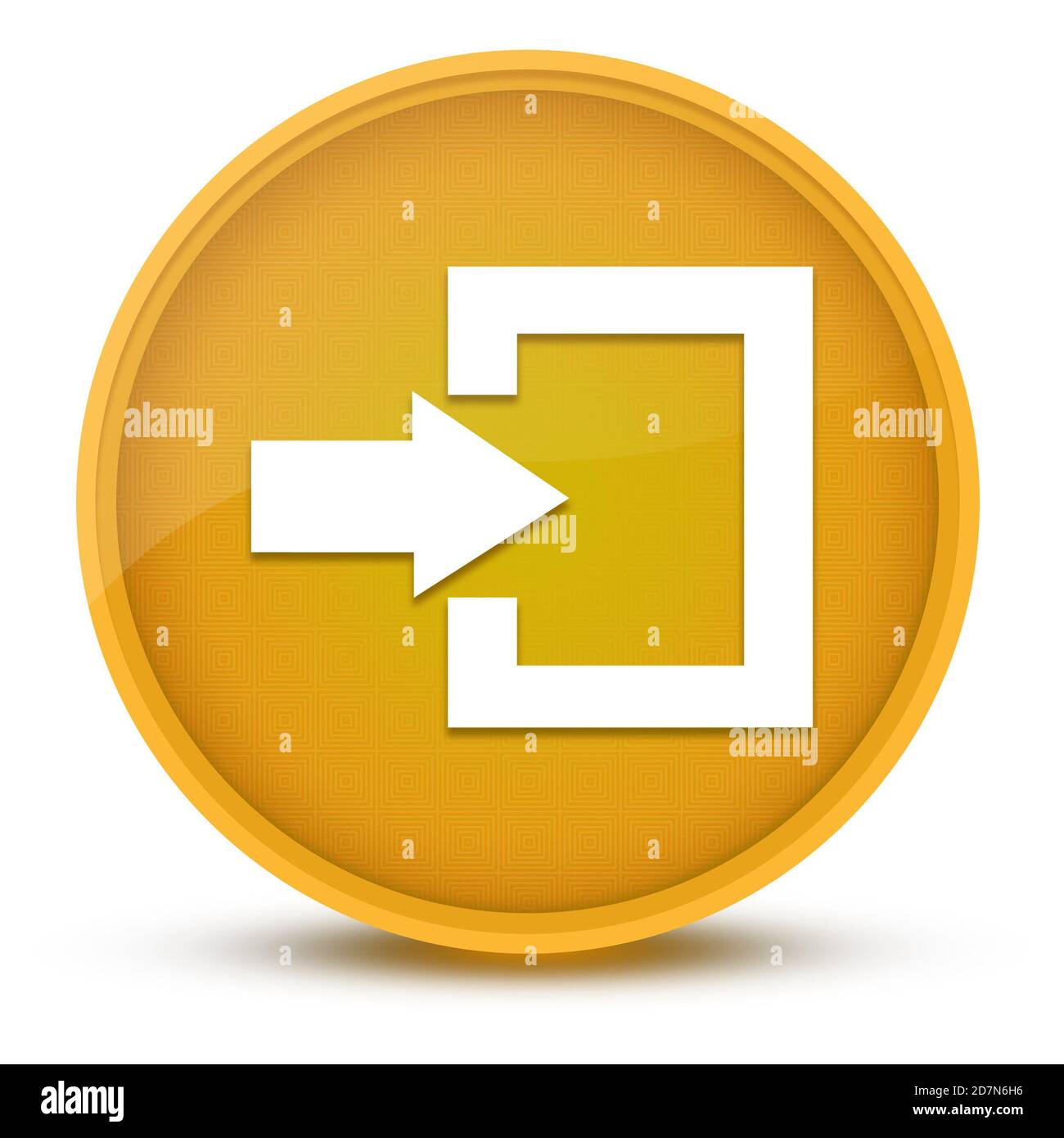 Login luxurious glossy yellow round button abstract illustration Stock ...