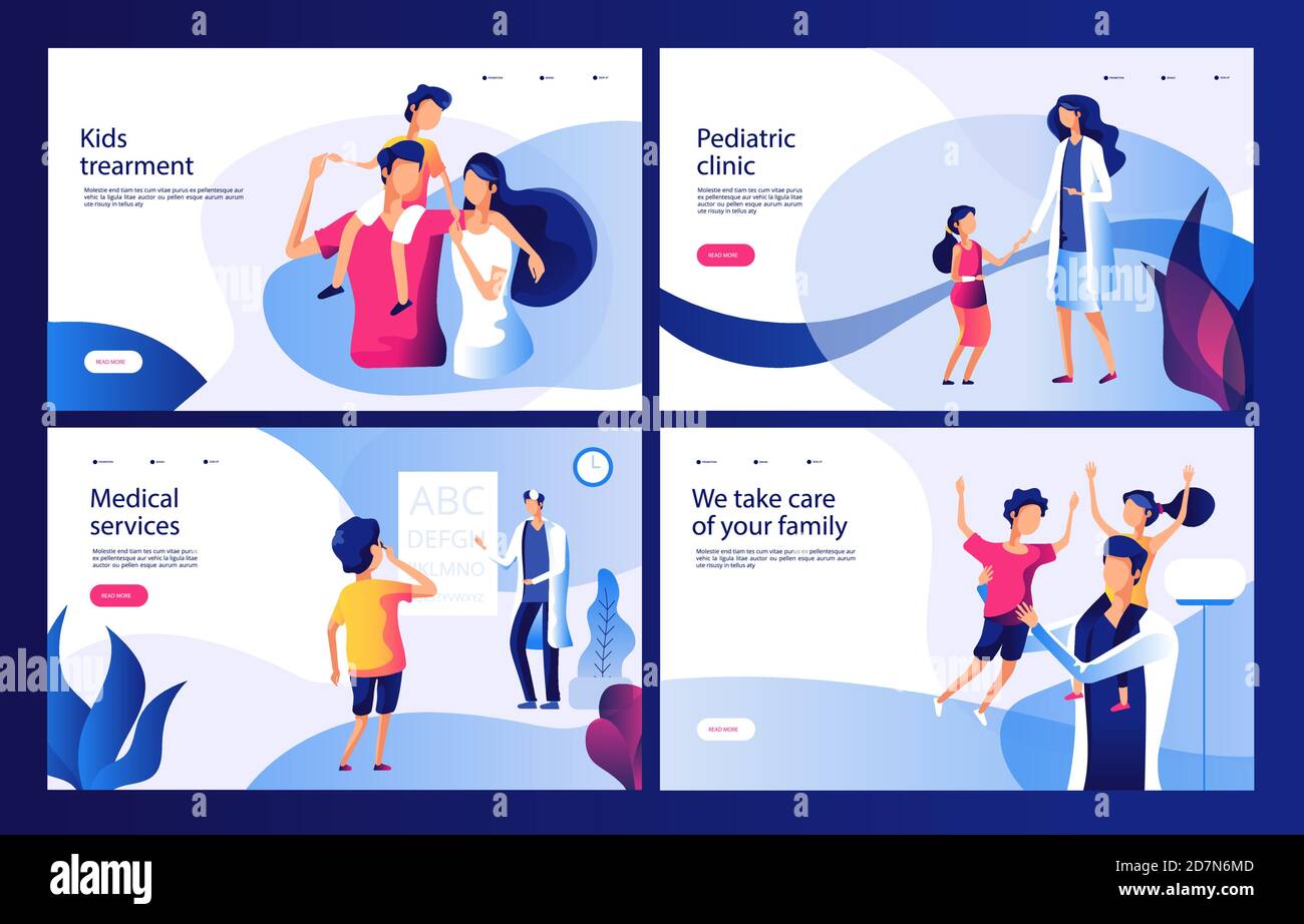 Pediatric clinic concept. Mom sick child doctor in hospital family ...