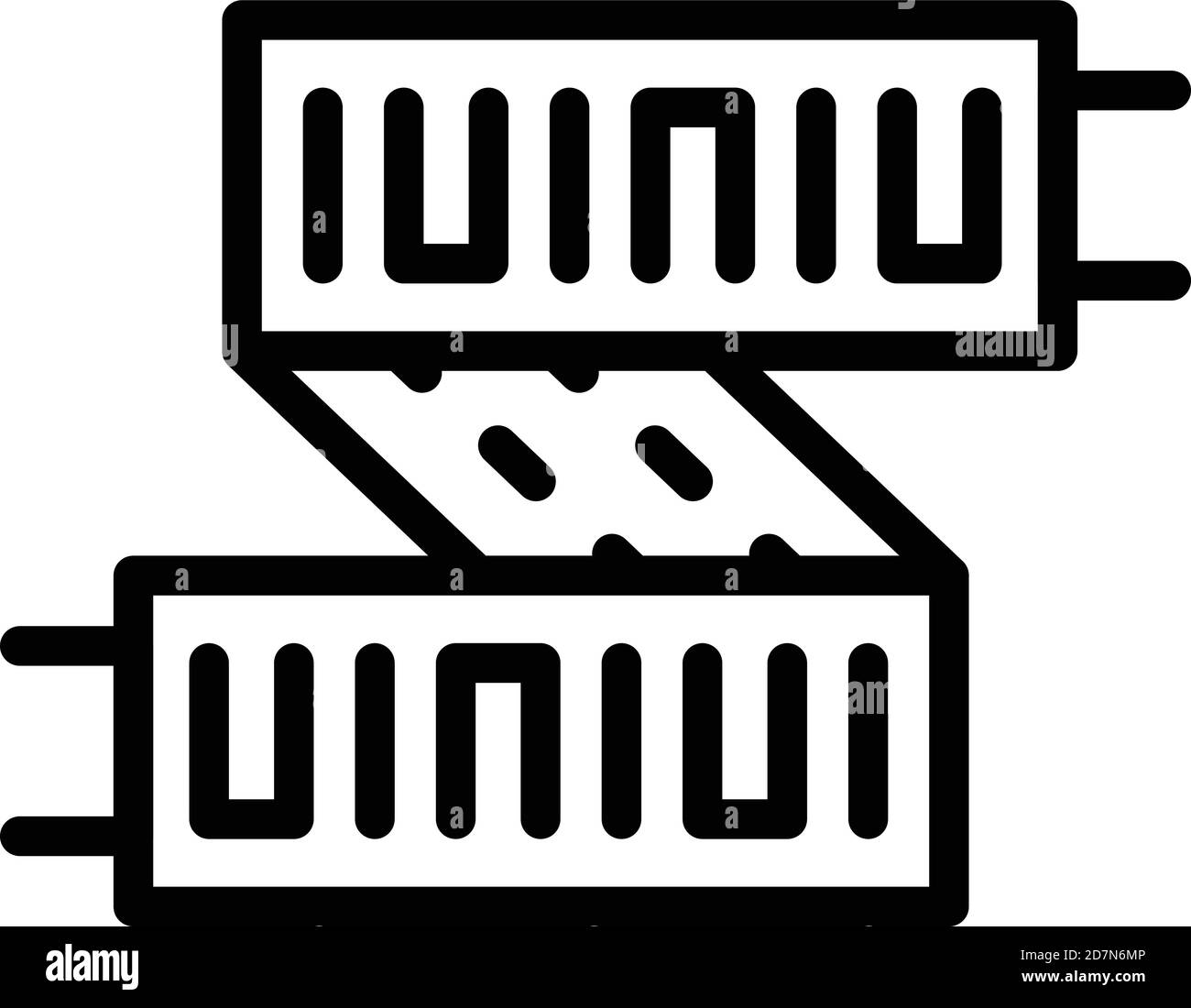 Led strip computer icon. Outline led strip computer vector icon for web ...