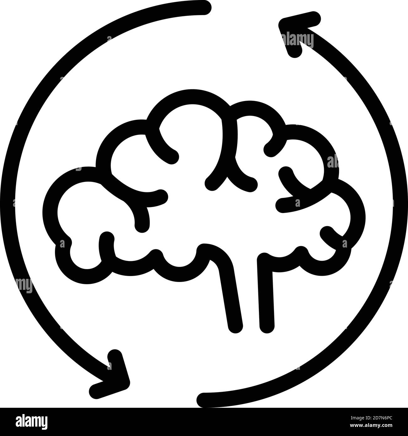 Adaptation brain icon. Outline adaptation brain vector icon for web ...