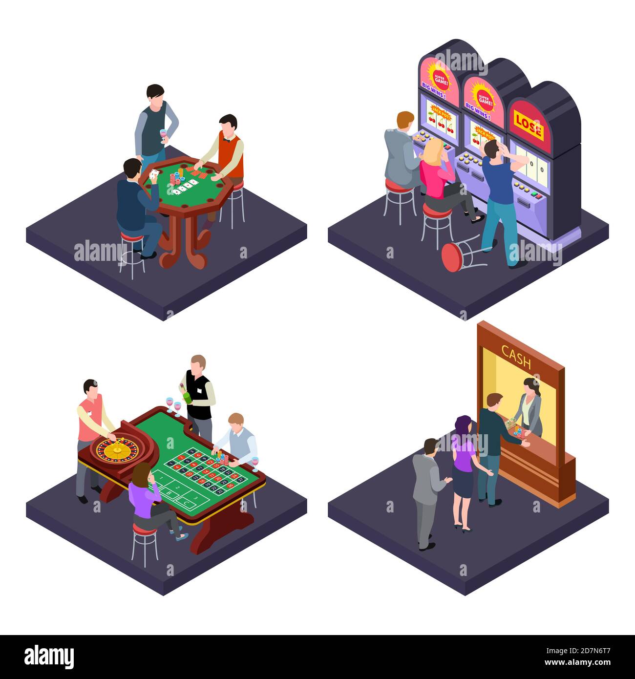 Gambler playing machines Stock Vector Images - Alamy