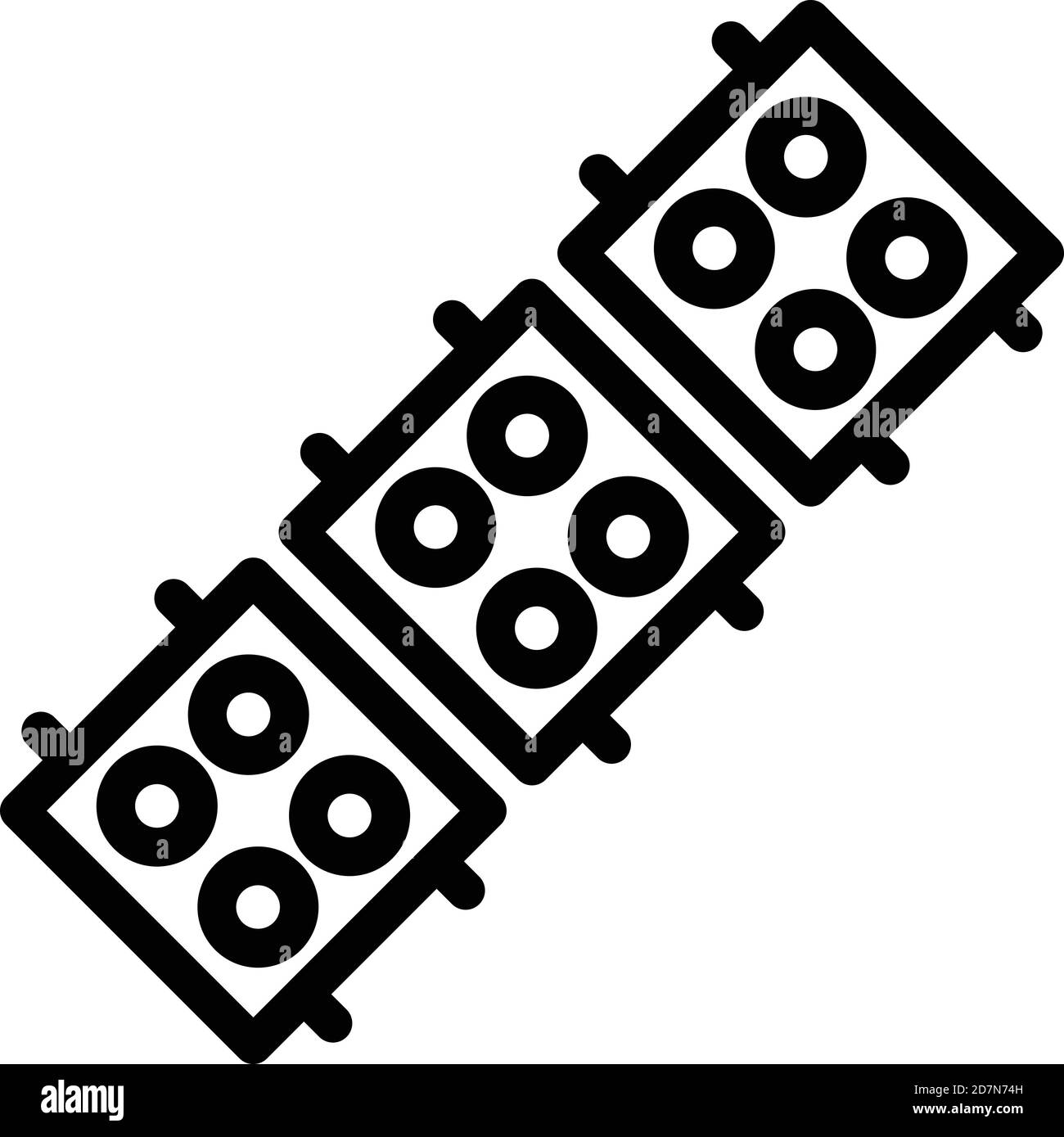 Led strip icon. Outline led strip vector icon for web design isolated ...