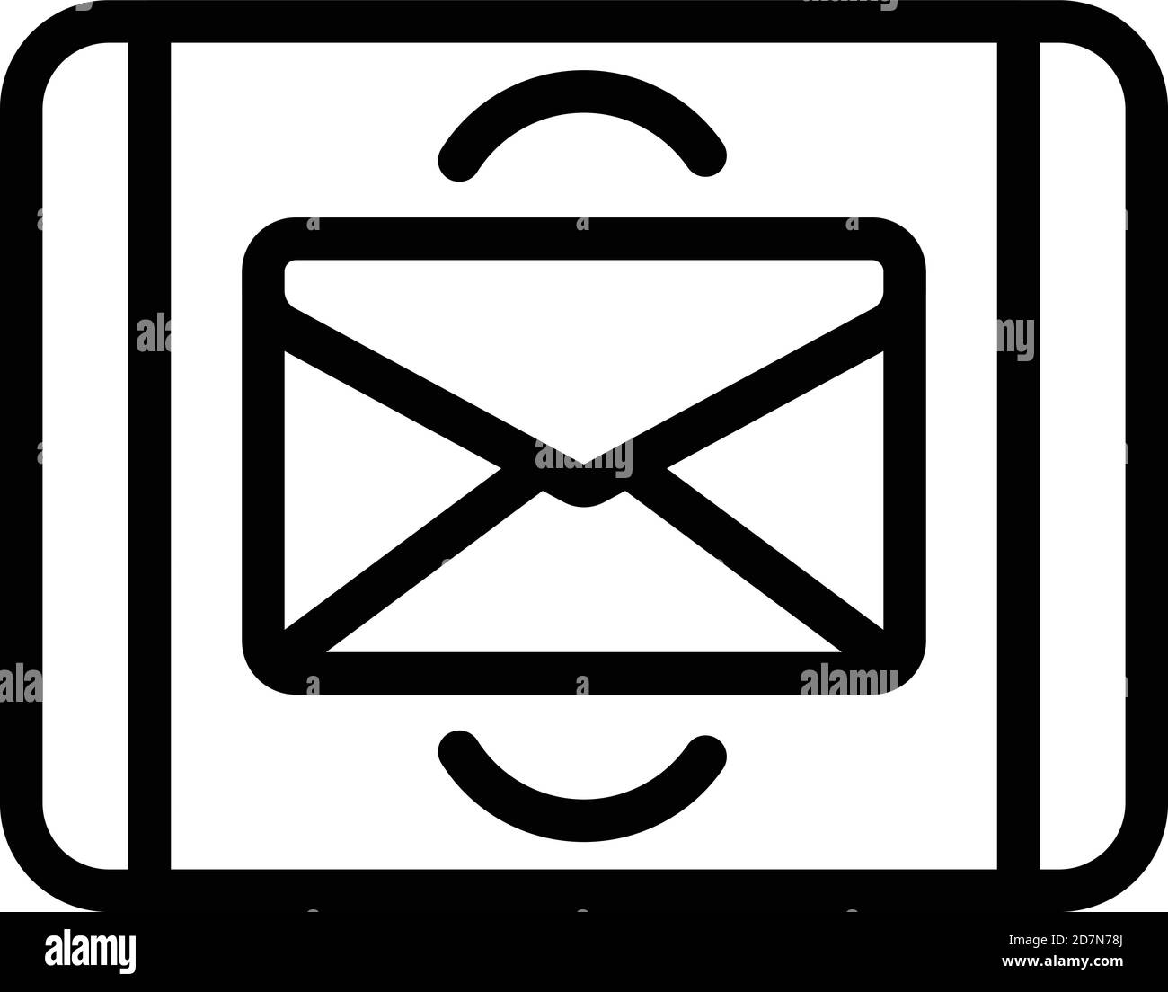 Tablet mail request icon. Outline tablet mail request vector icon for ...