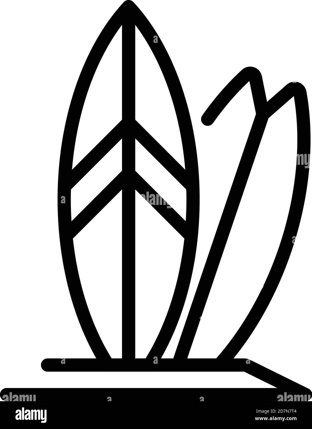 Beach surfing board icon. Outline beach surfing board vector icon for ...