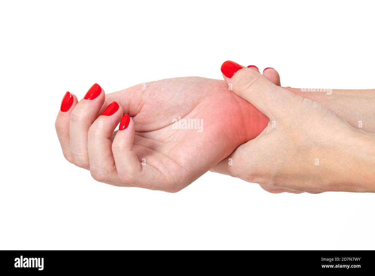 Close up Woman holding her wrist, pain concept Stock Photo - Alamy
