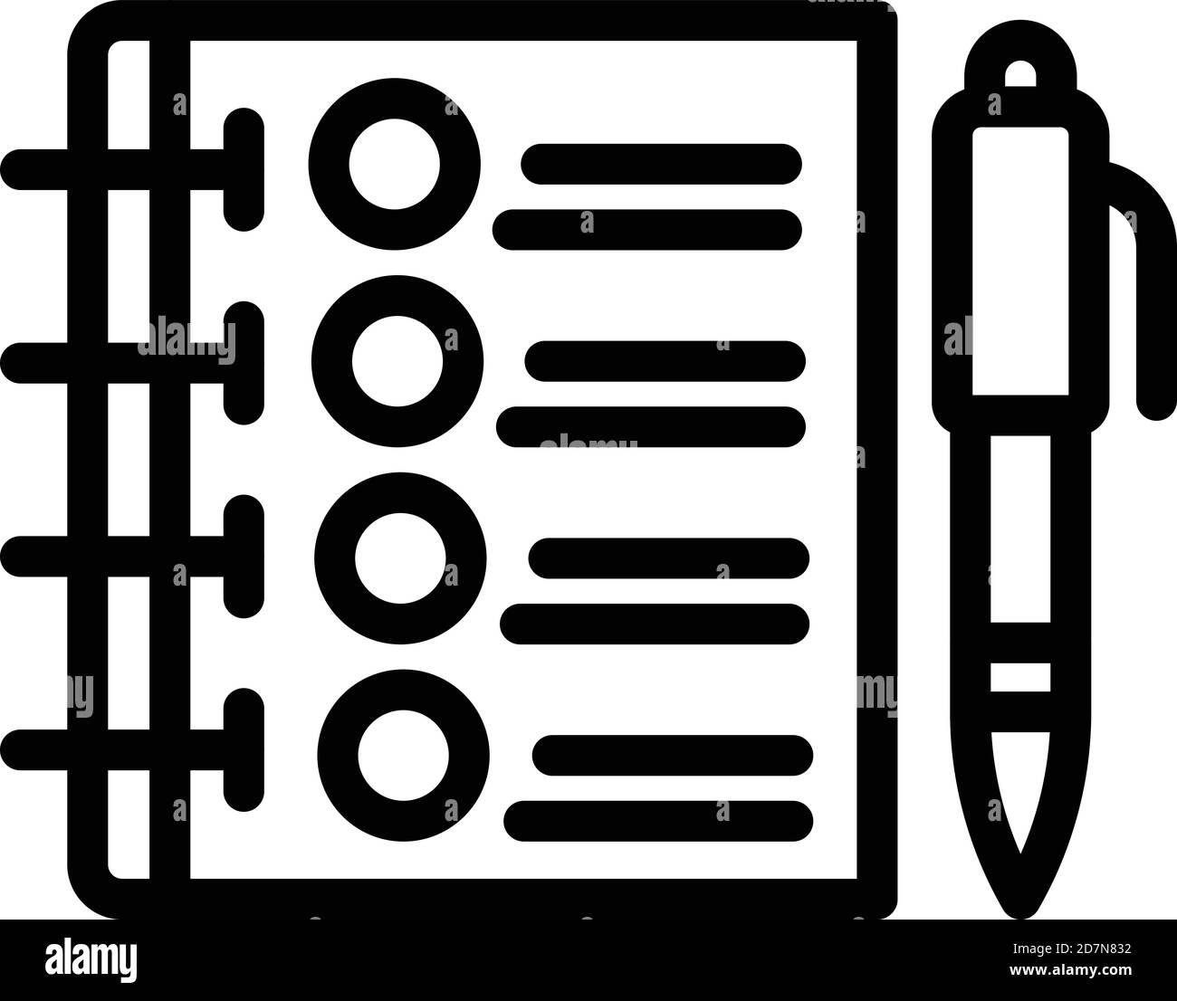 Notebook exam test icon. Outline notebook exam test vector icon for web ...