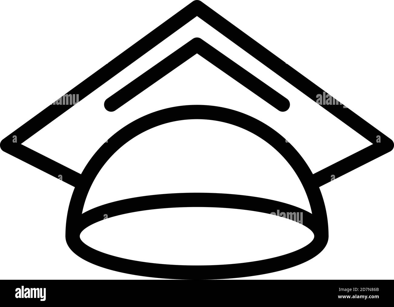 Graduation hat icon. Outline graduation hat vector icon for web design ...