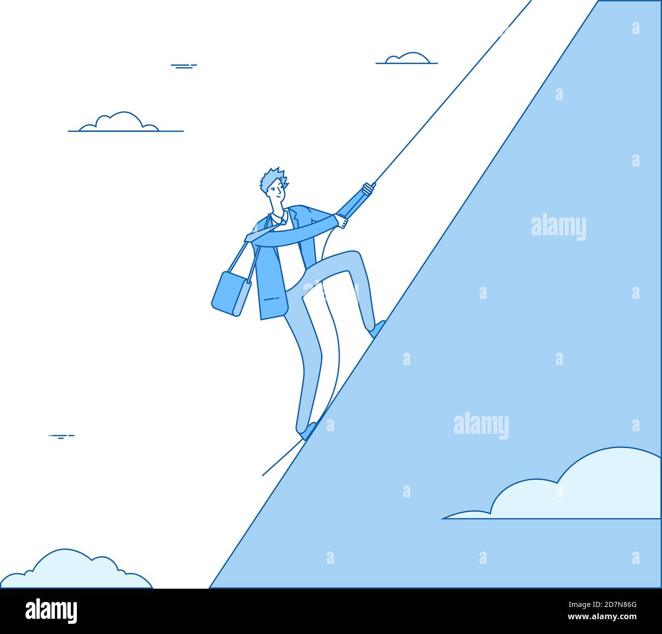 Man on mountain rope Stock Vector Images - Alamy