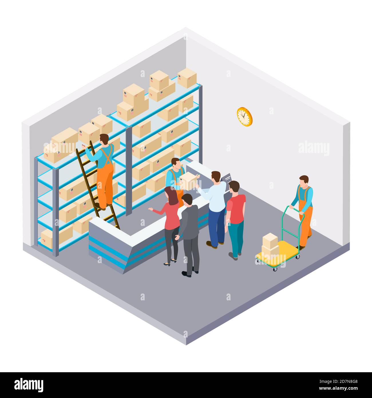 Isometric mail, delivery of parcels vector concept. Illustration of ...