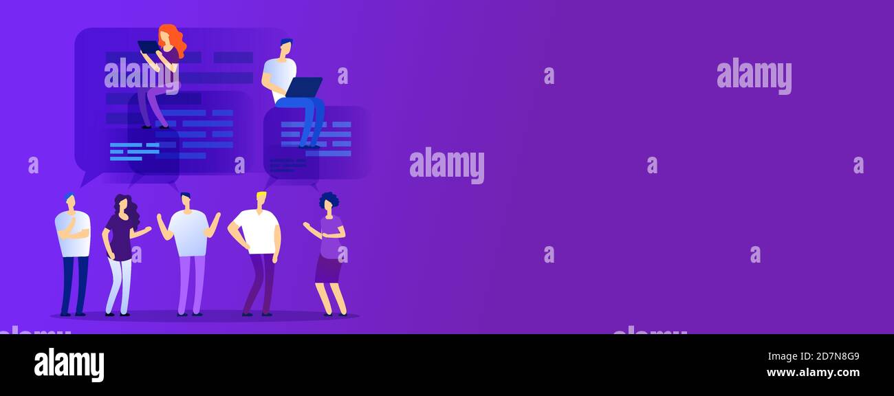 Web chat, forum vector concept with empty space design. Web community ...