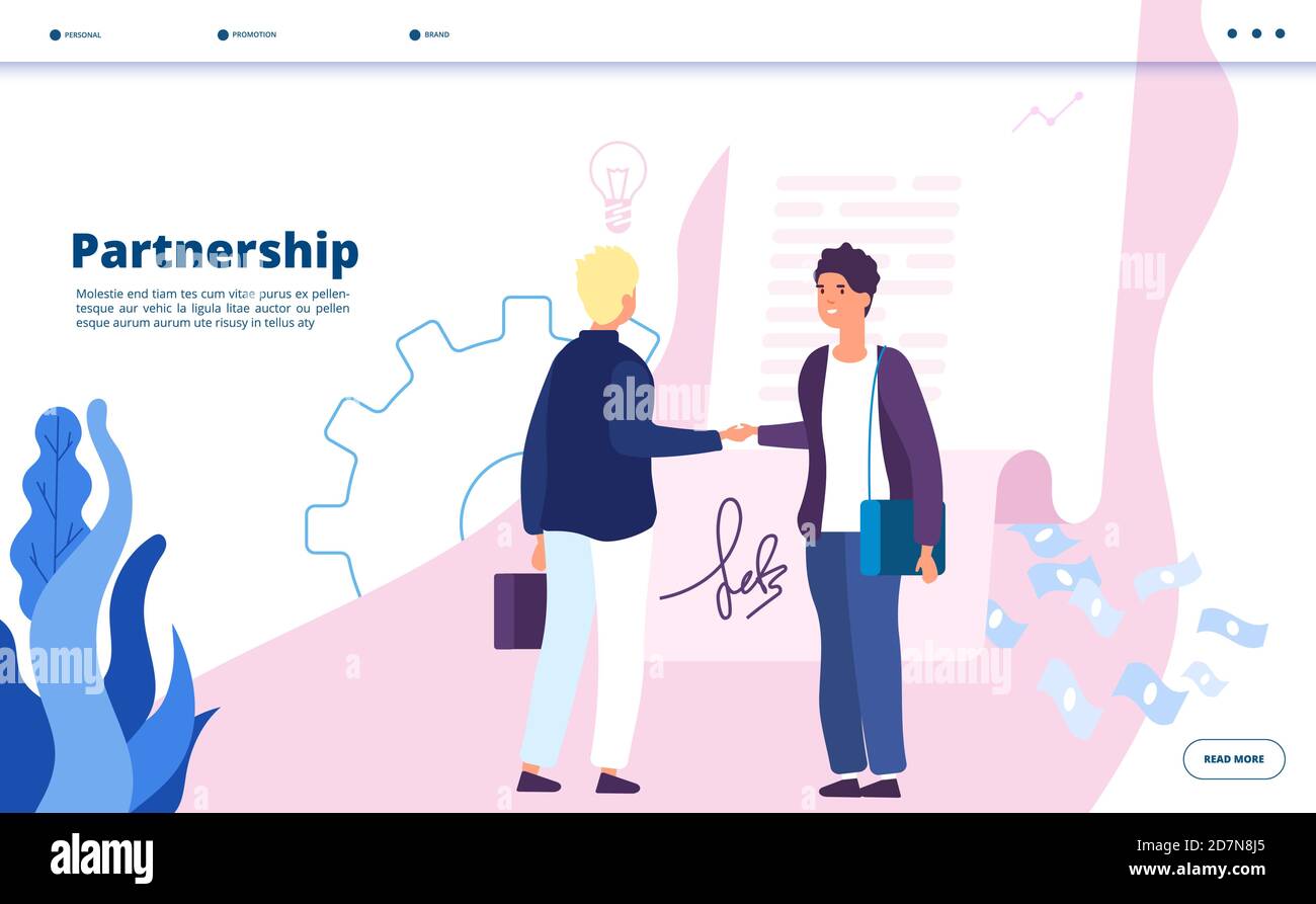 Concept cartoon illustration company partners hi-res stock photography ...