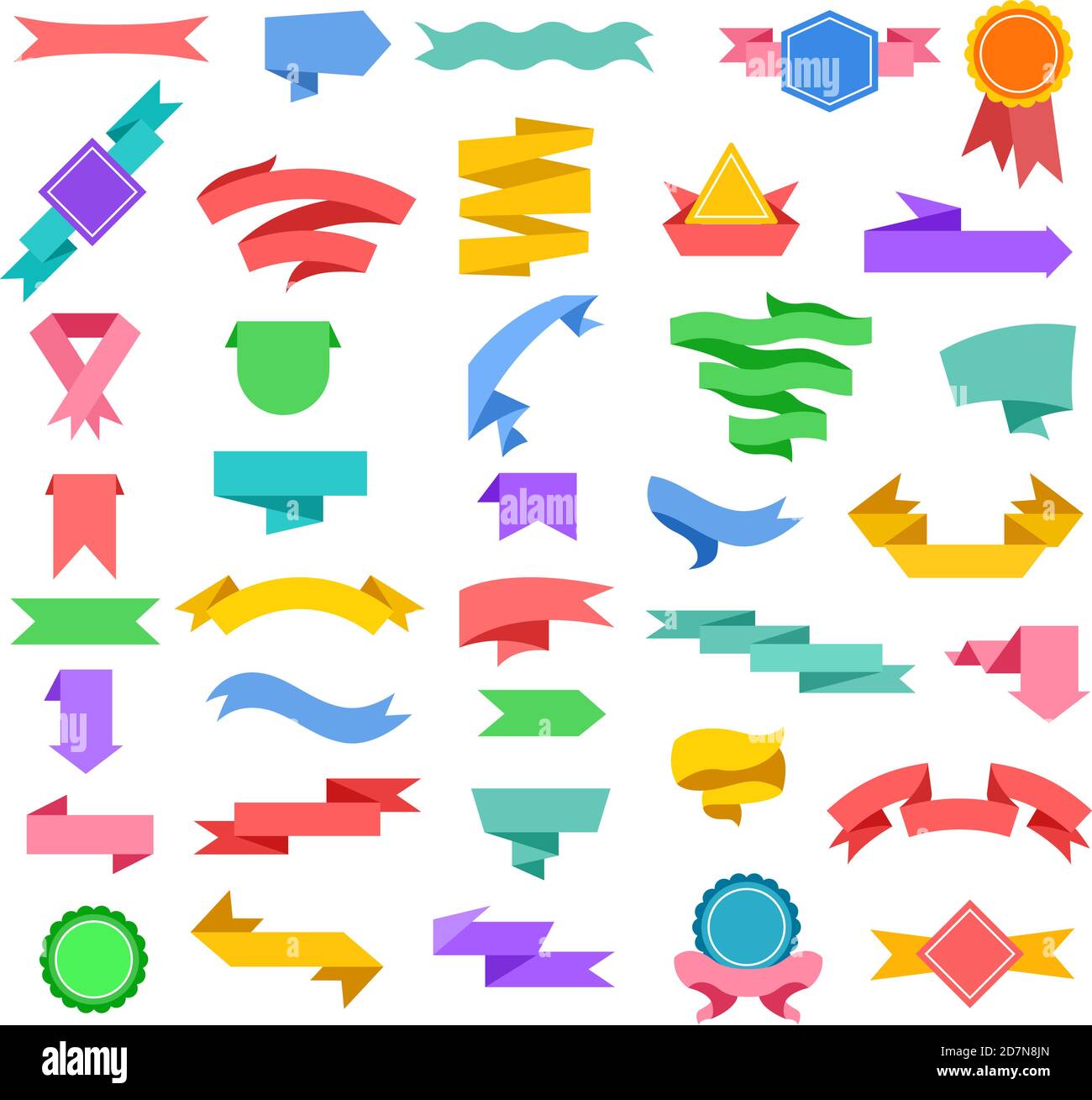 Flat Ribbon Banner Clipart