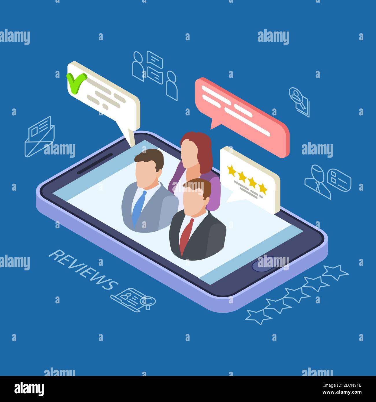 Isometric customer review Stock Vector Images - Alamy