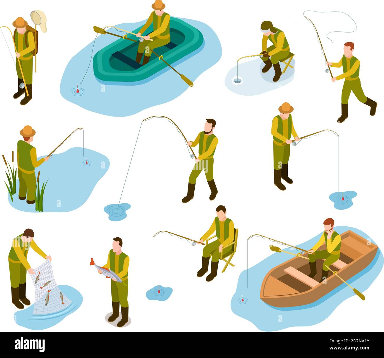 Angler on boat fishing Cut Out Stock Images & Pictures - Alamy