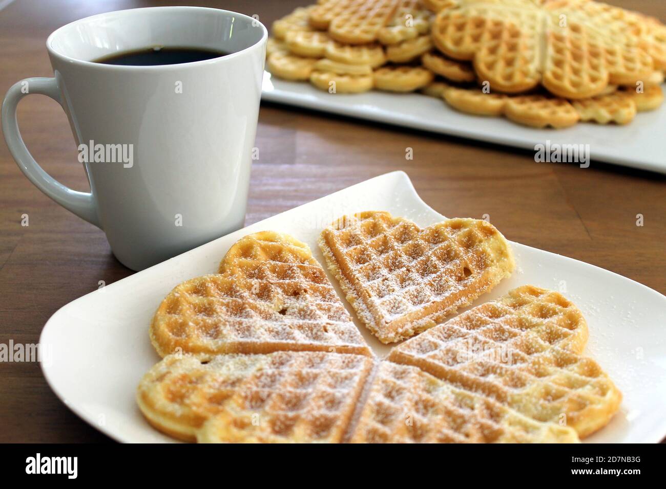 waffles with coffee Stock Photo - Alamy