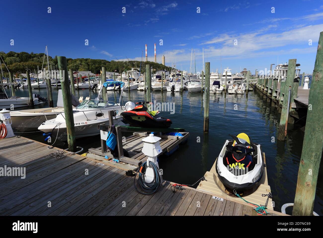 Port Jefferson harbor Long Island New York Stock Photo - Alamy