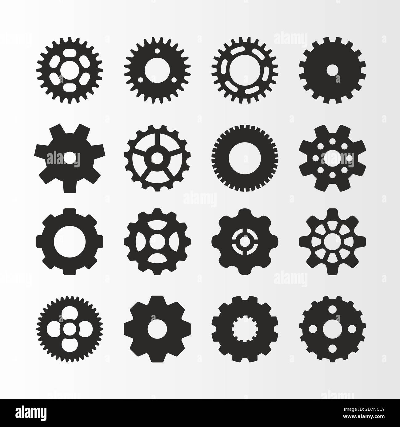 Circle gears vector icons set. Gearwheel icon and industrial element ...