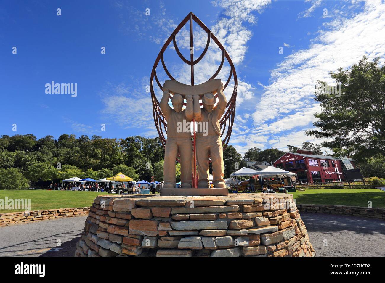 Ship Builders Monument Port Jefferson harbor Long Island New York Stock ...