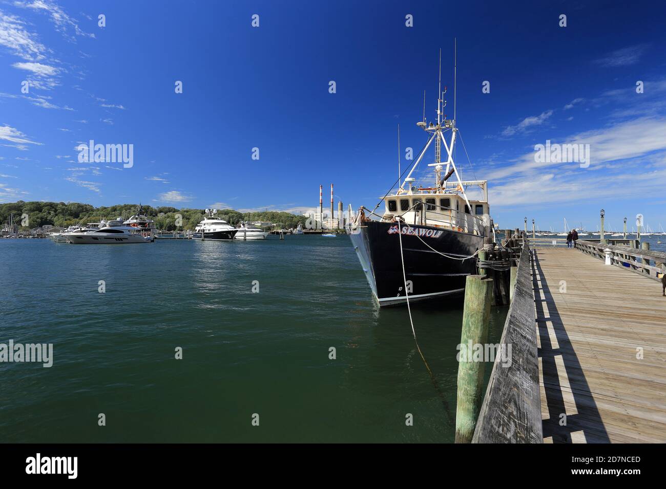 Port Jefferson harbor Long Island New York Stock Photo - Alamy