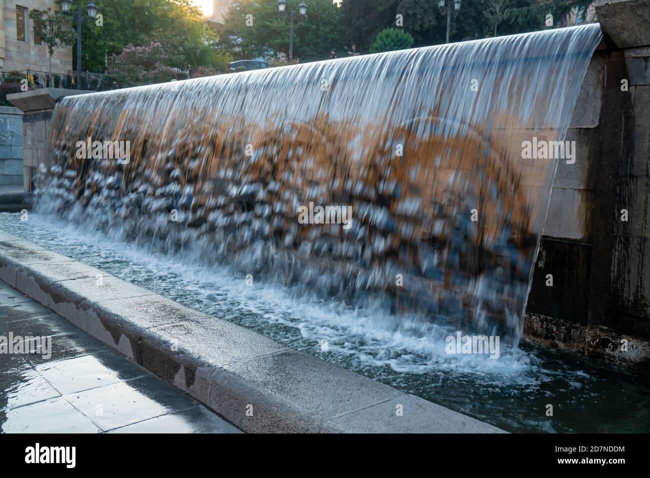 Fountain in front of statue Rustaveli, Tbilisi, Georgia Stock Photo - Alamy
