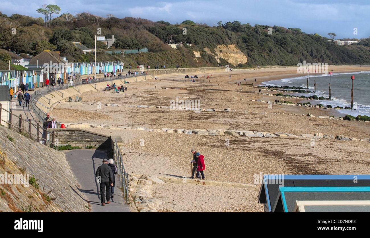 People Walking On Avon Beach Christchurch UK Looking Back Towards ...