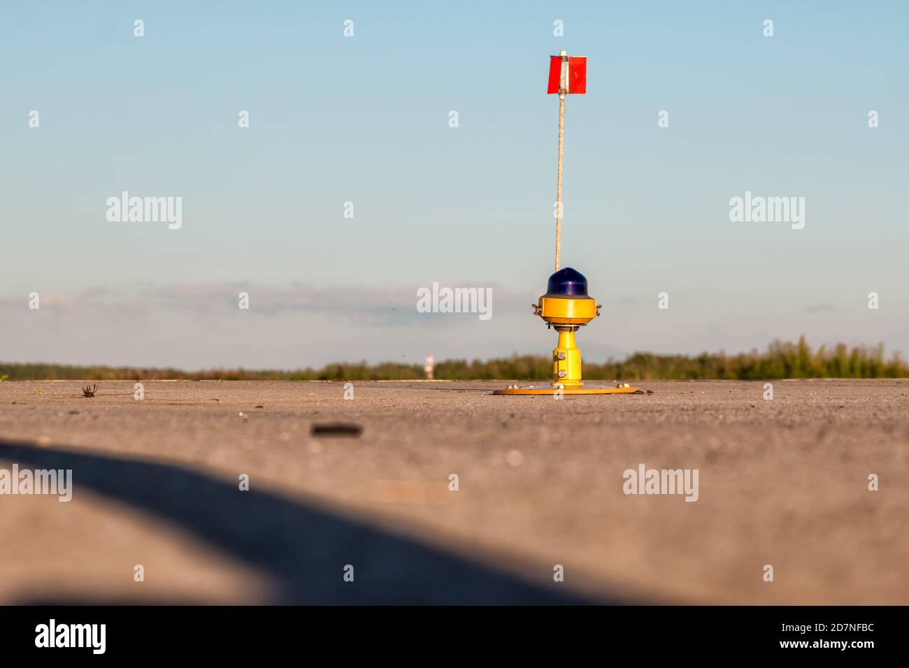 Taxiway, side row lights at the airport Stock Photo - Alamy