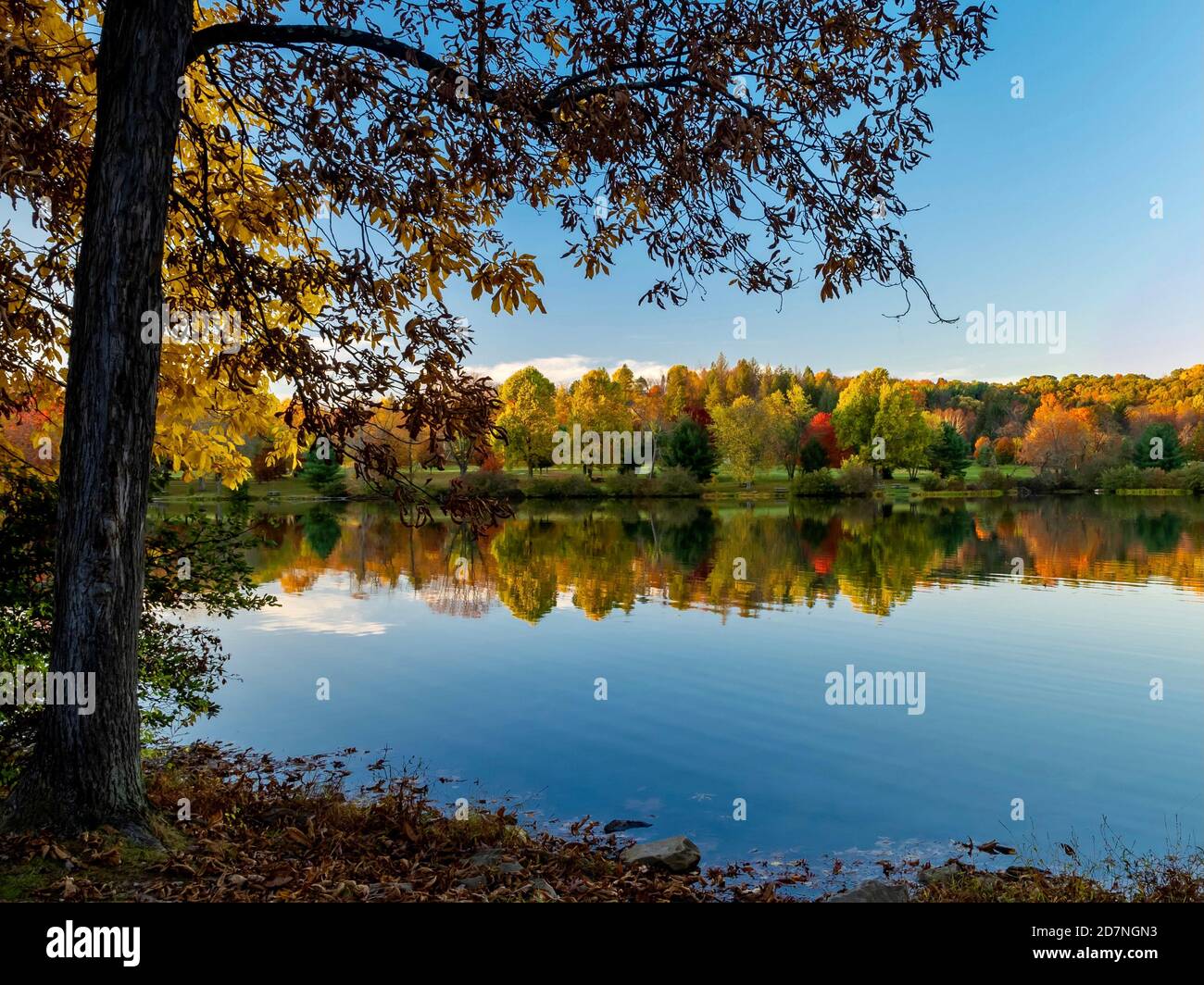 Keystone Lake in West Moreland County in the Laurel Highlands of ...
