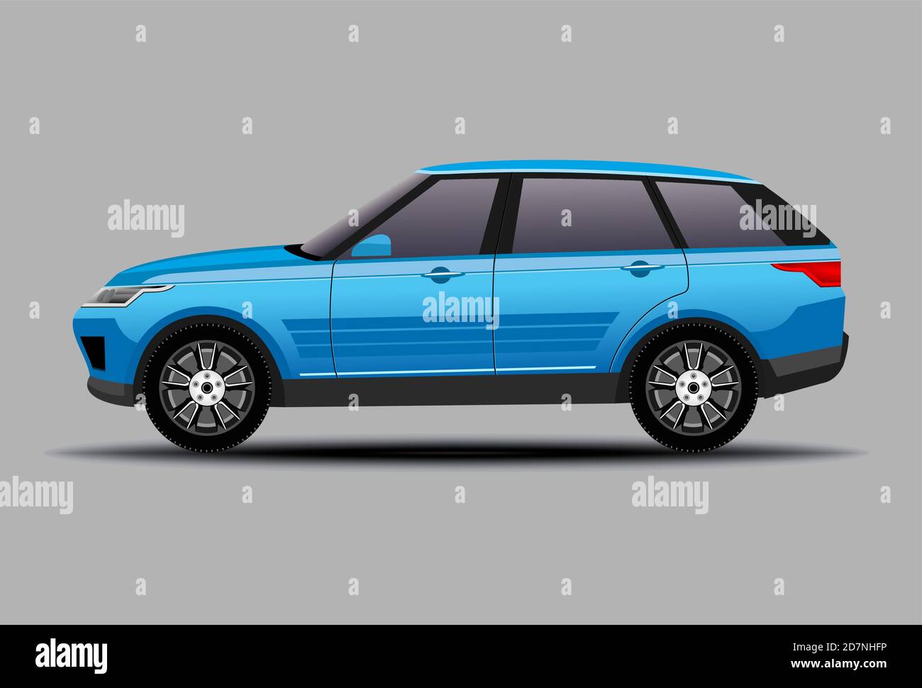 Car suv. Auto side view blue vehicle. Vector illustration Stock Vector ...