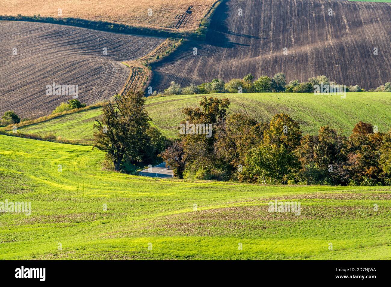 Sunset above fields in Moravian Tuscany Stock Photo - Alamy
