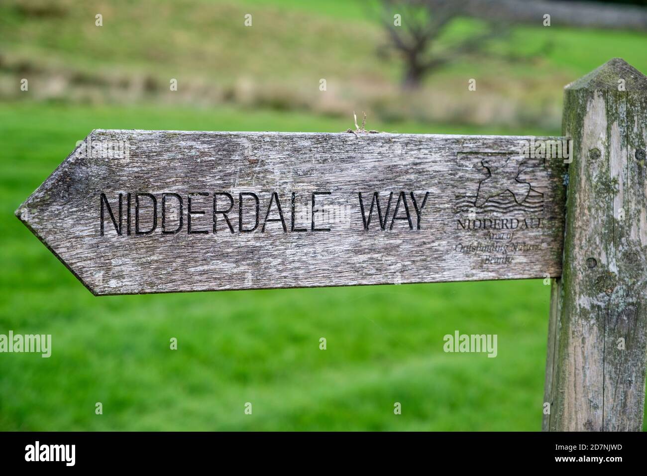 Nidderdale Way Sign, Lofthouse, North Yorkshire Dales, UK Stock Photo ...
