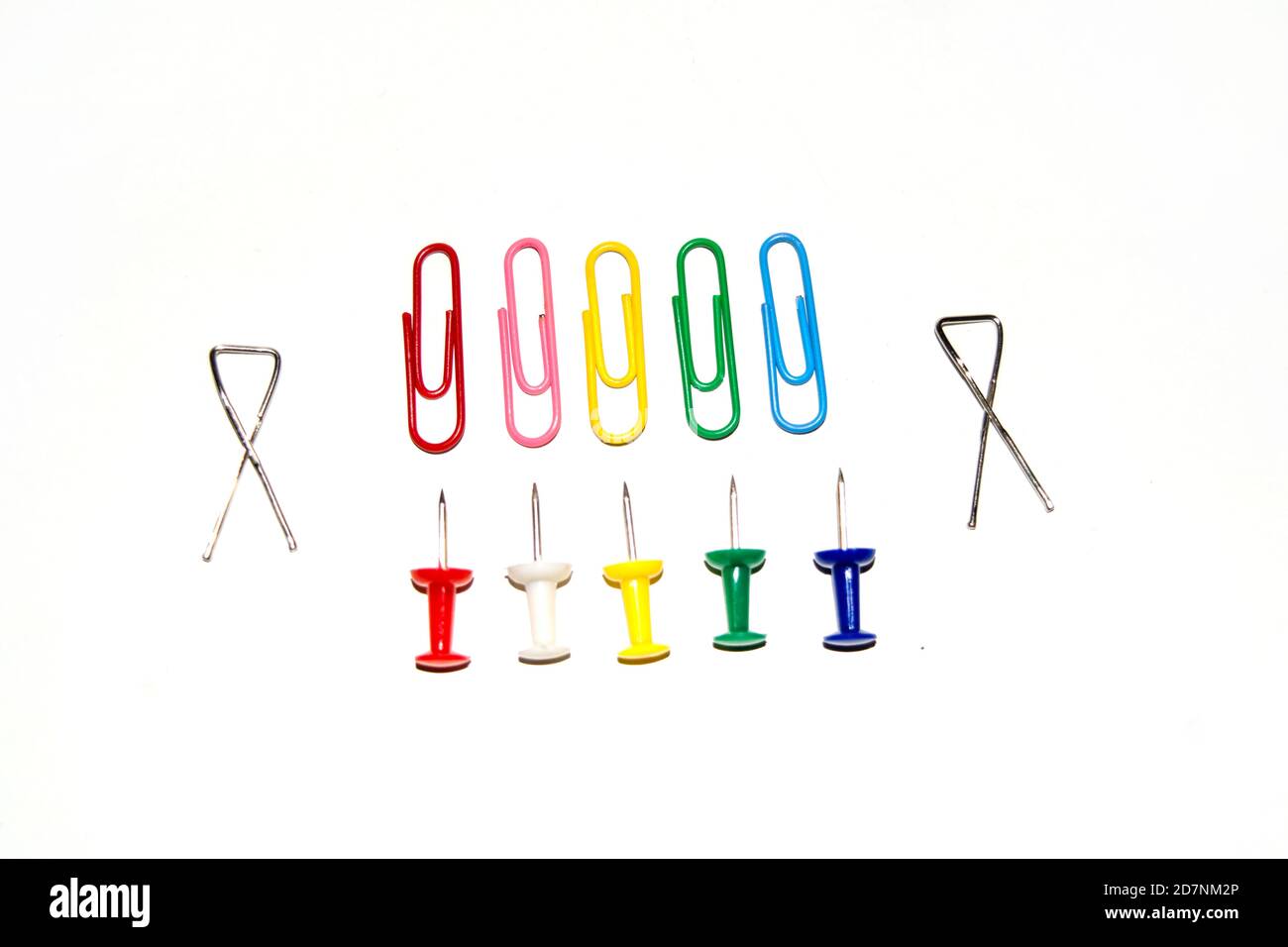 Realistic paper clips push pins hi-res stock photography and images - Alamy