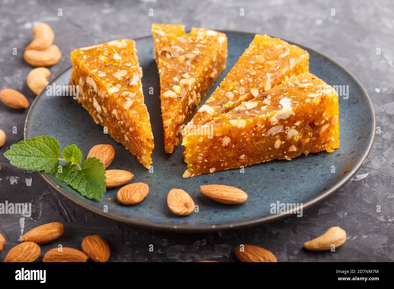 Traditional turkish candy cezerye made from caramelised melon, roasted ...