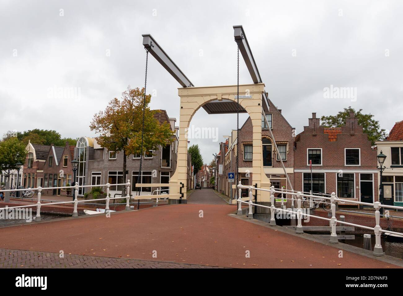 Old drawbridge in the city of Alkmaar, province of Noord Holland in the ...