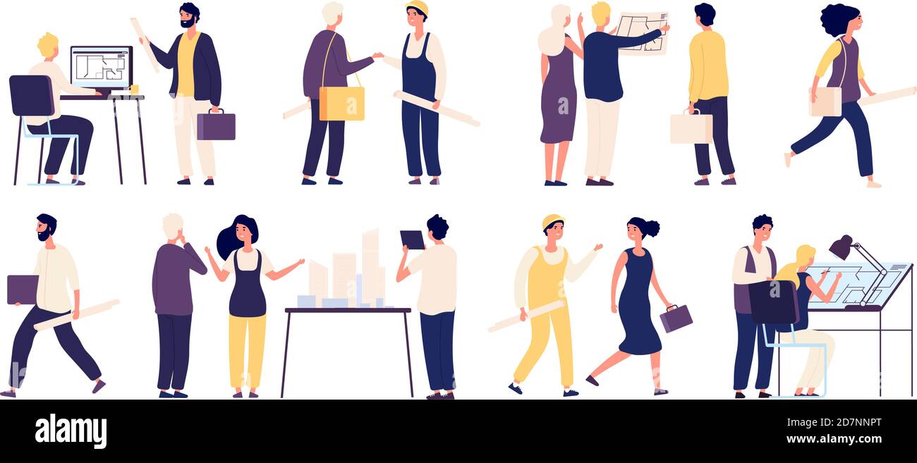 Woman builder female architect Stock Vector Images - Alamy