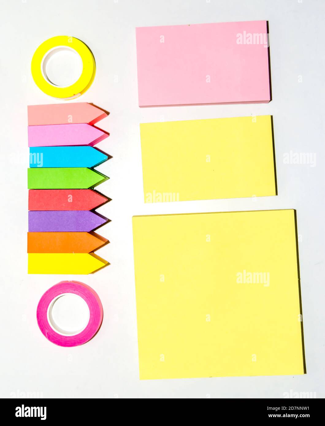 Set of different types of colorful sticky note isolated on white ...
