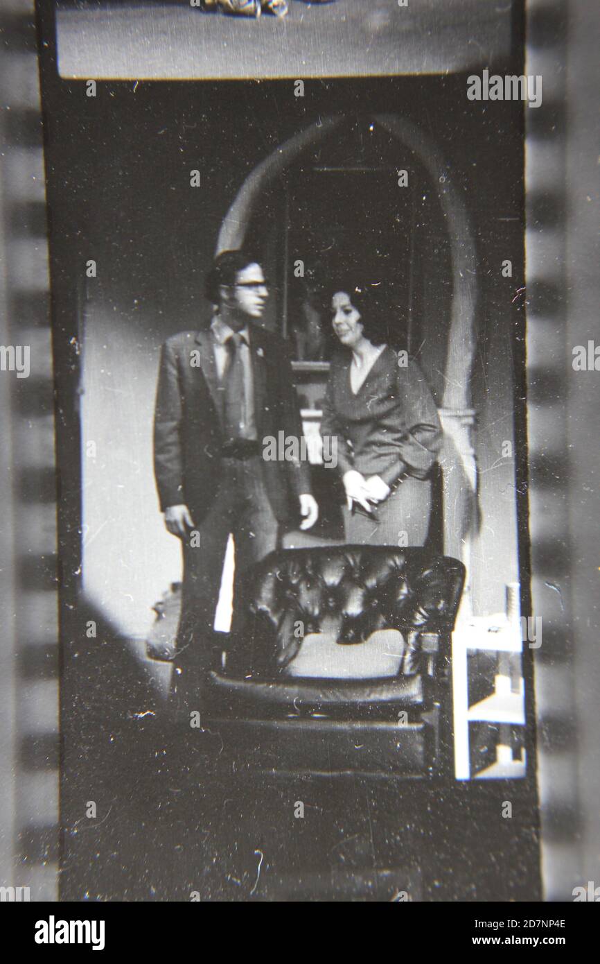 Fine 1970s vintage black and white photography of a stage play acted ...