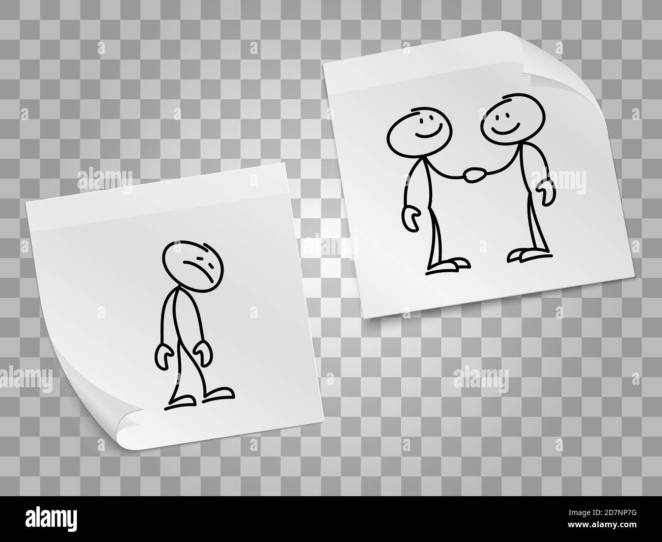 Drawing people alone Stock Vector Images - Alamy