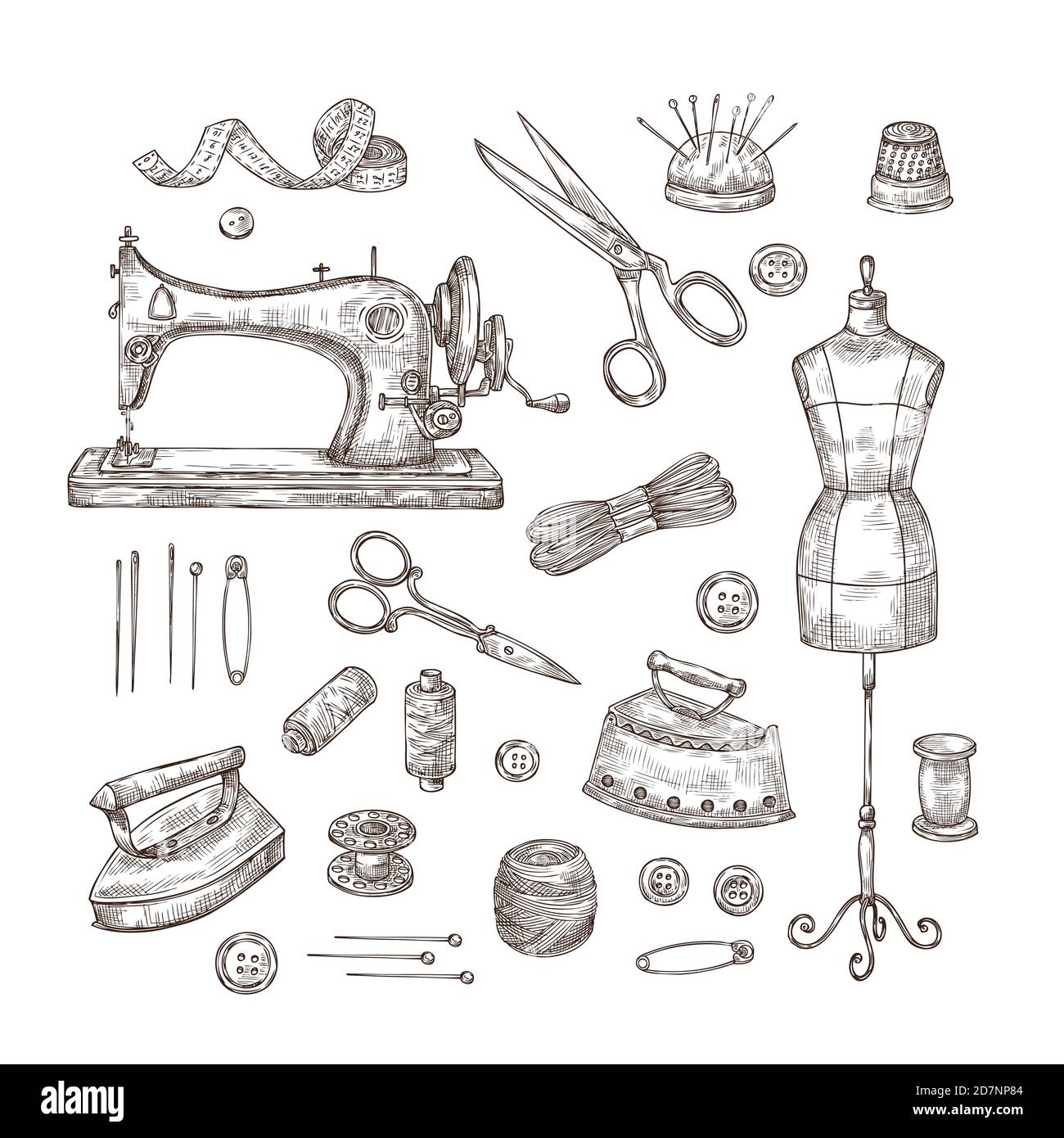 Needle tailor handicraft Stock Vector Images - Alamy