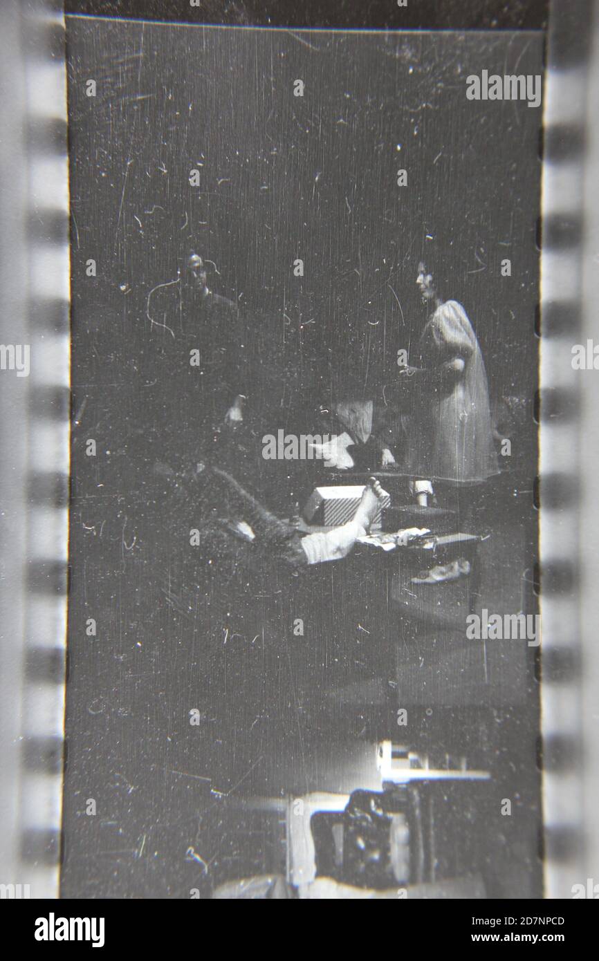 Fine 1970s vintage black and white photography of a stage play acted ...