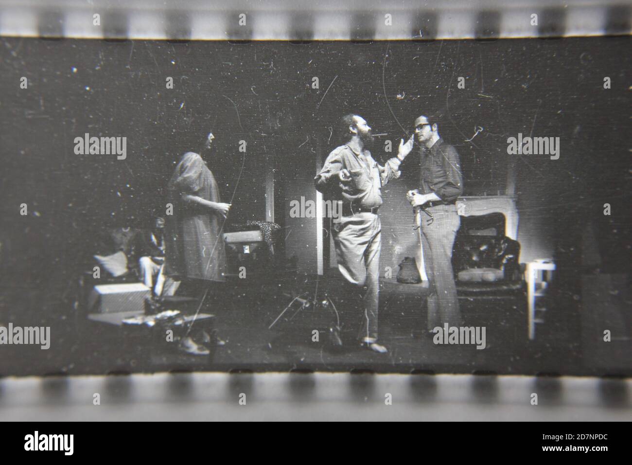Fine 1970s vintage black and white photography of a stage play acted ...