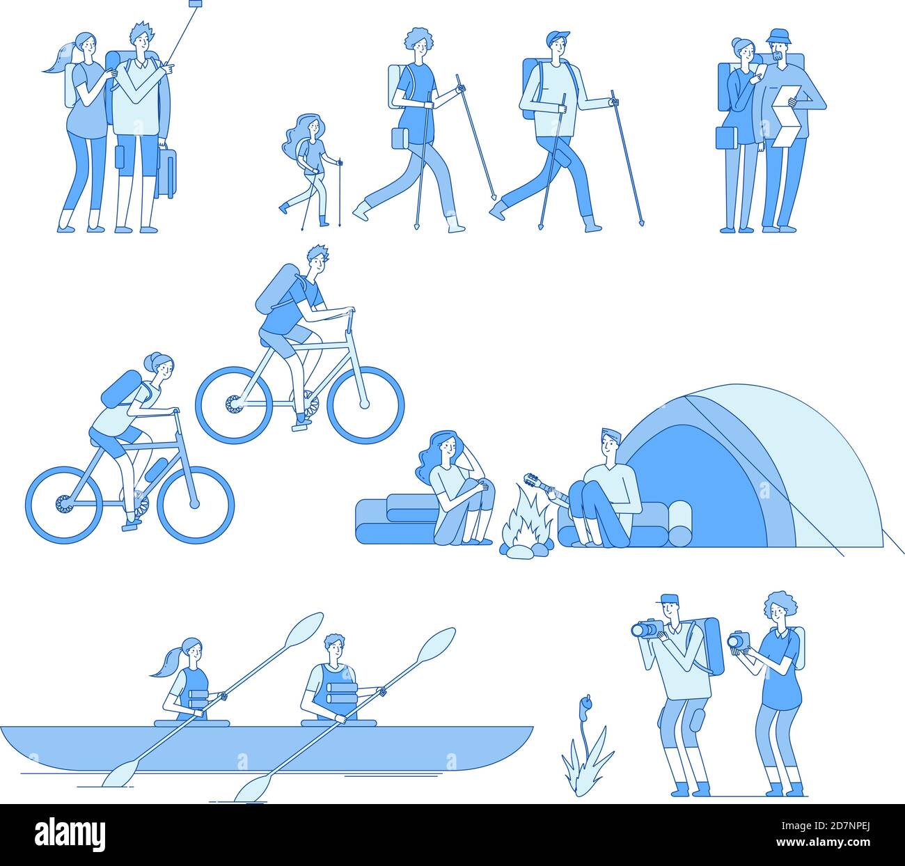 Hiking hiker hikers Stock Vector Images - Alamy