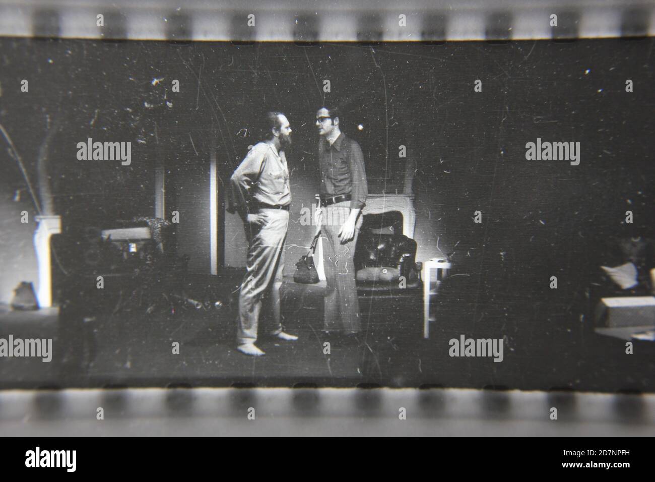 Fine 1970s vintage black and white photography of a stage play acted ...