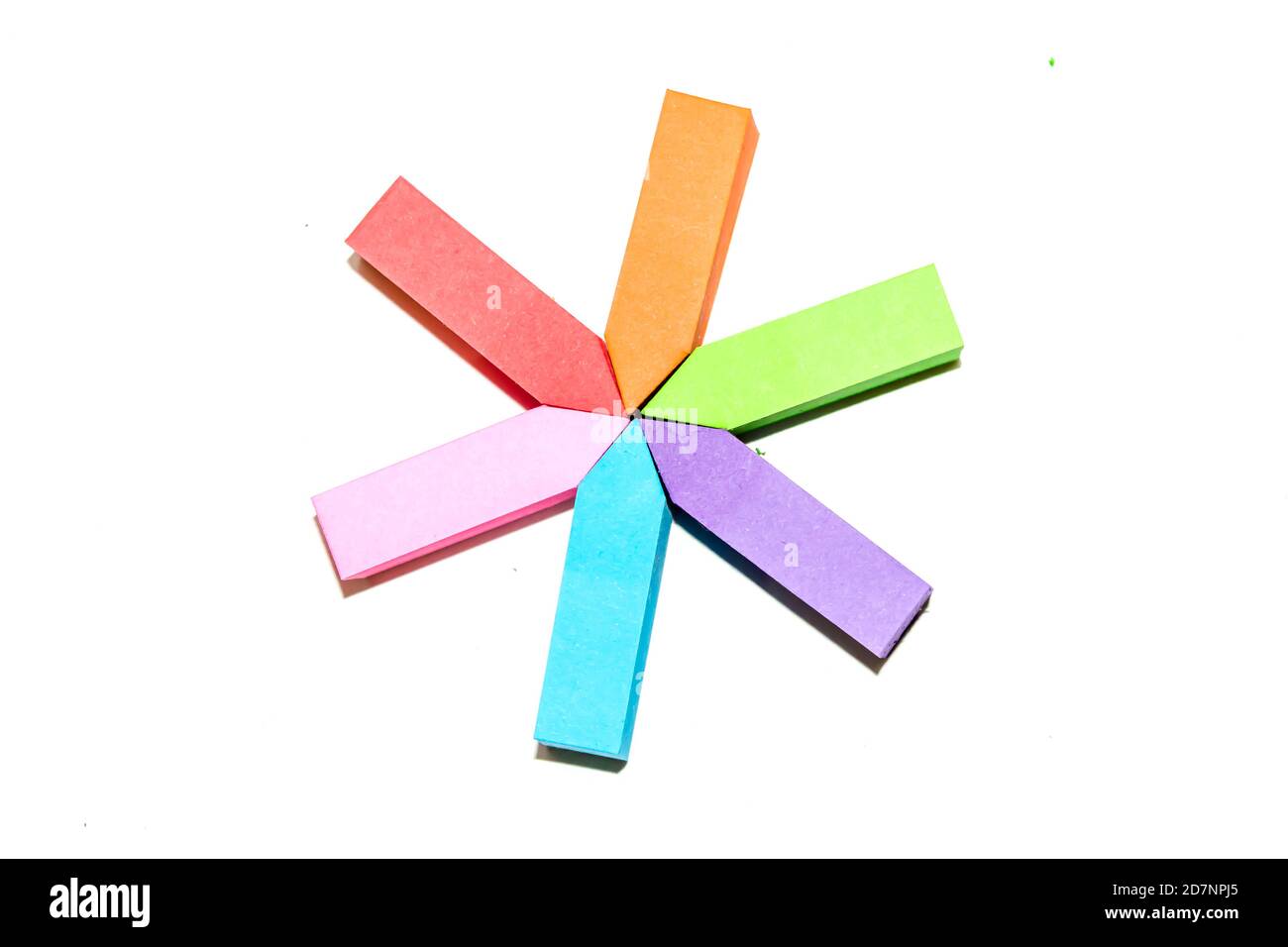 Set of different types of colorful sticky note isolated on white ...