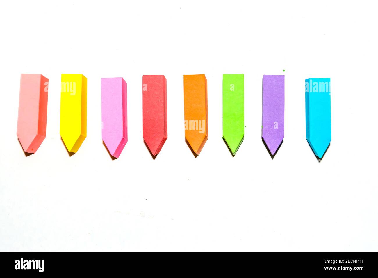 Set of different types of colorful sticky note isolated on white ...