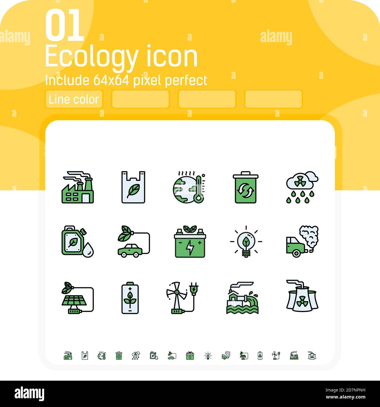 Ecology and environment related icon with outline color style isolated ...