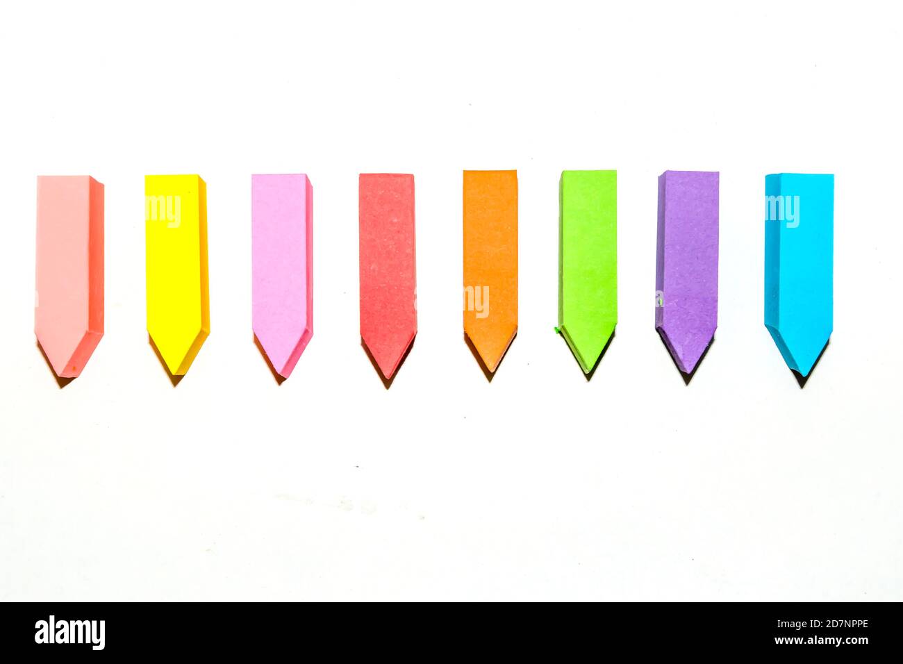 Set of different types of colorful sticky note isolated on white ...