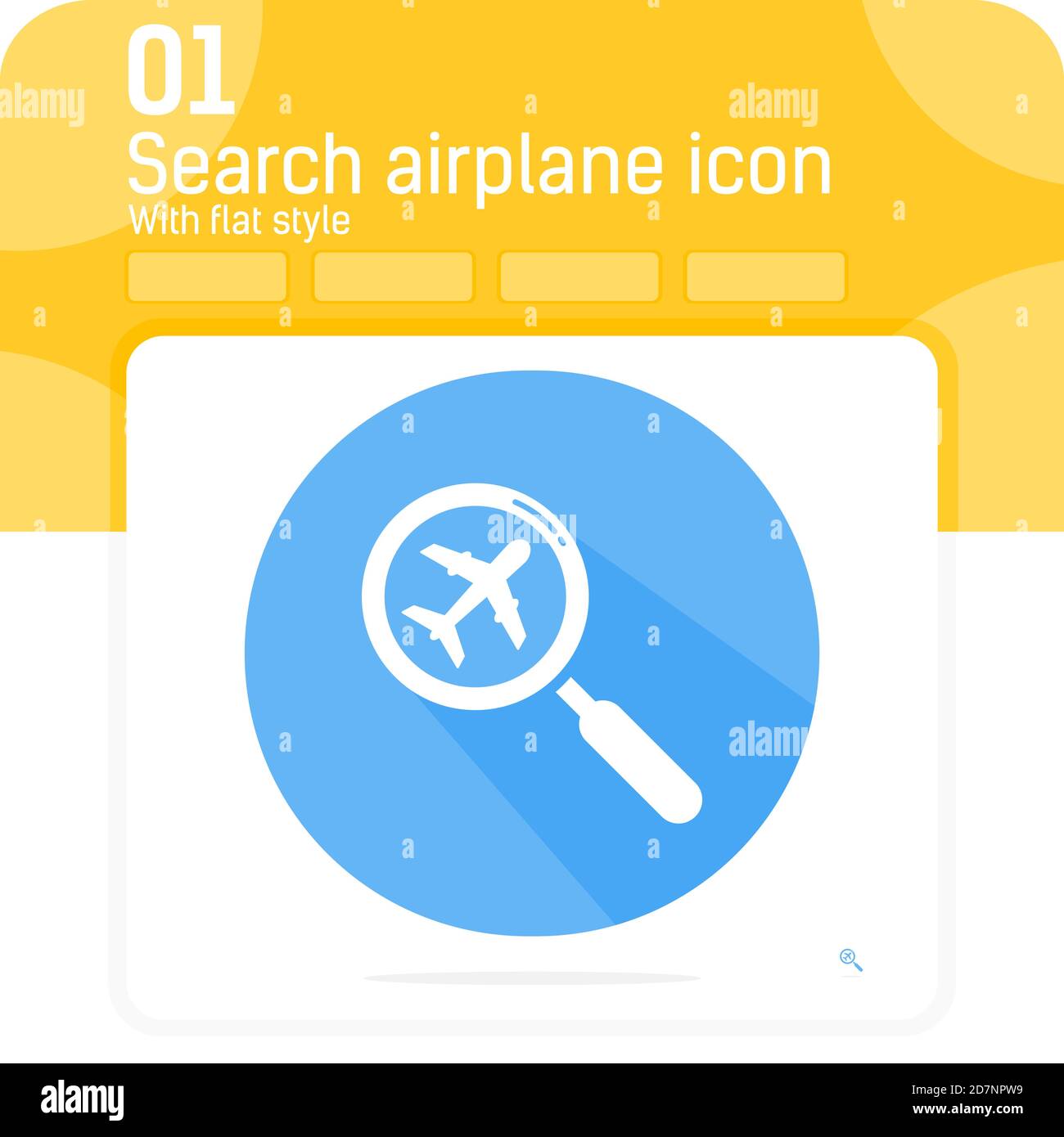 search airplane premium flat icon on a blue circle background isolated ...