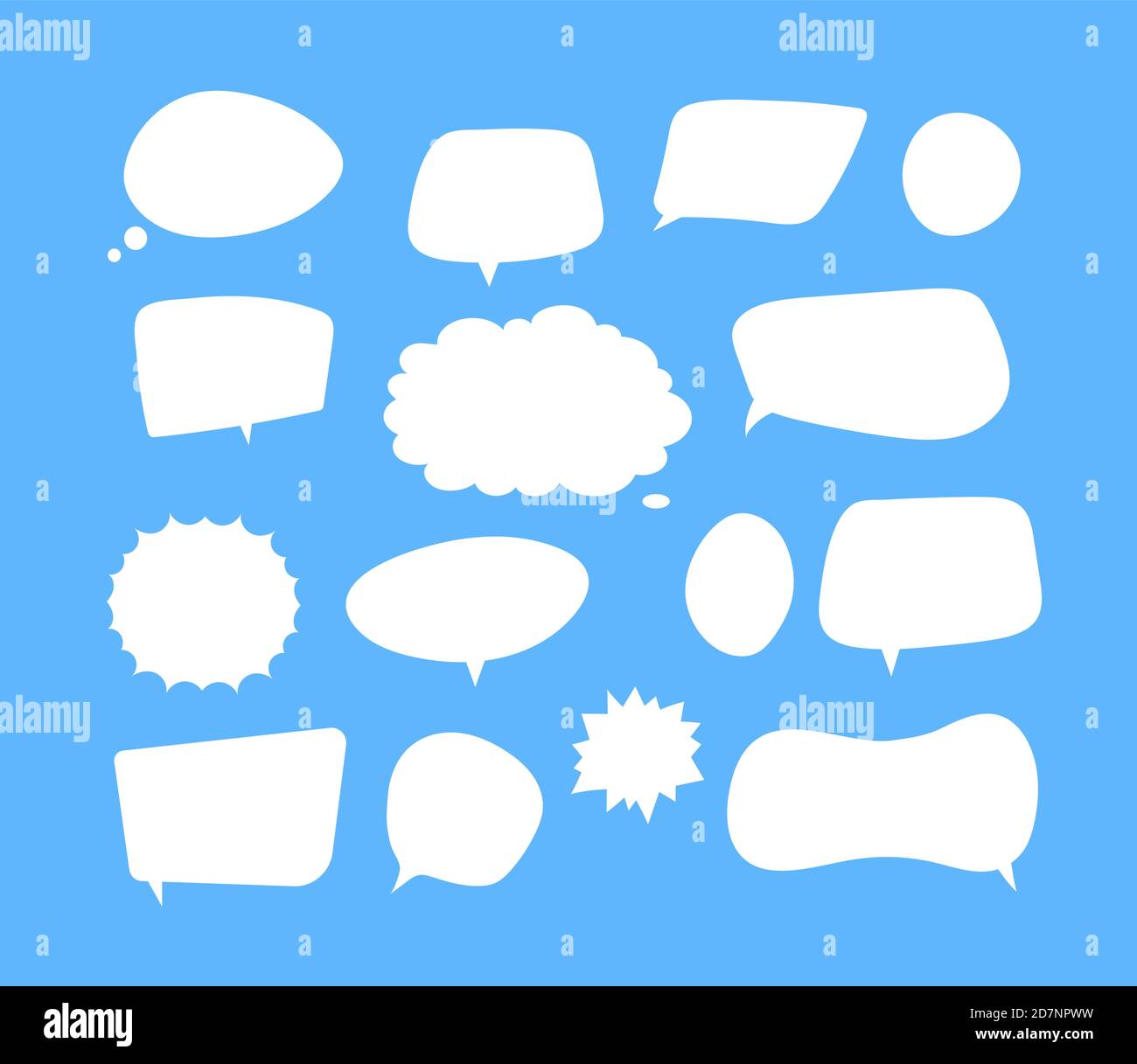 White speech bubbles. Thinking balloon talks bubbling chat comment ...